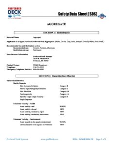 Aggregate SDS PDF | Pref Deck