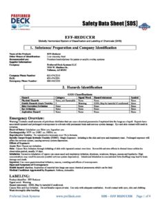 EFF Reducer SDS PDF | Pref Deck