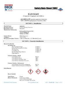 Patch Kit SDS PDF | Pref Deck