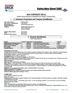 Southwest Seal SDS PDF | Pref Deck