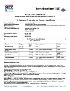 Stain Base SDS PDF | Pref Deck