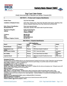 Top Coat SDS PDF | Pref Deck